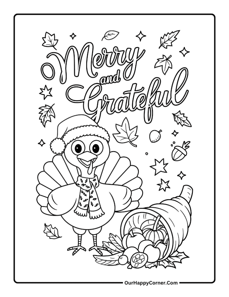 Thanksgiving Coloring Pages Free Printable - Our Happy Corner