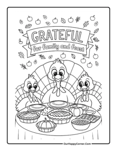 Thanksgiving Coloring Pages Free Printable - Our Happy Corner