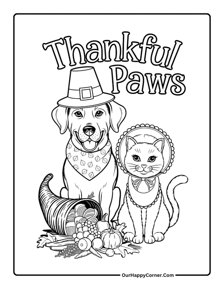 Thanksgiving Coloring Pages Free Printable - Our Happy Corner