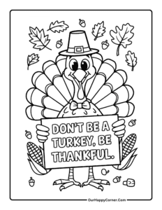 Thanksgiving Coloring Pages Free Printable - Our Happy Corner