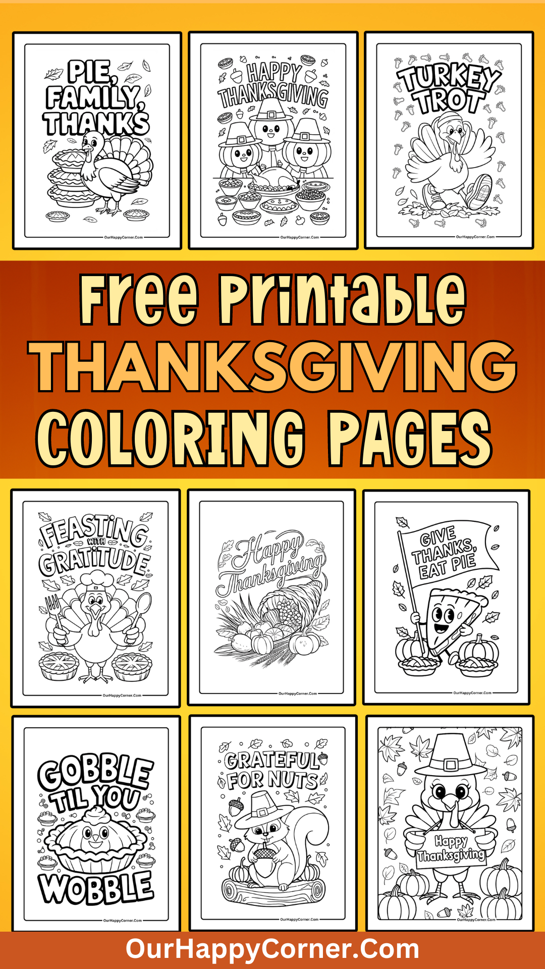 Thanksgiving Coloring Pages Free Printable - Our Happy Corner