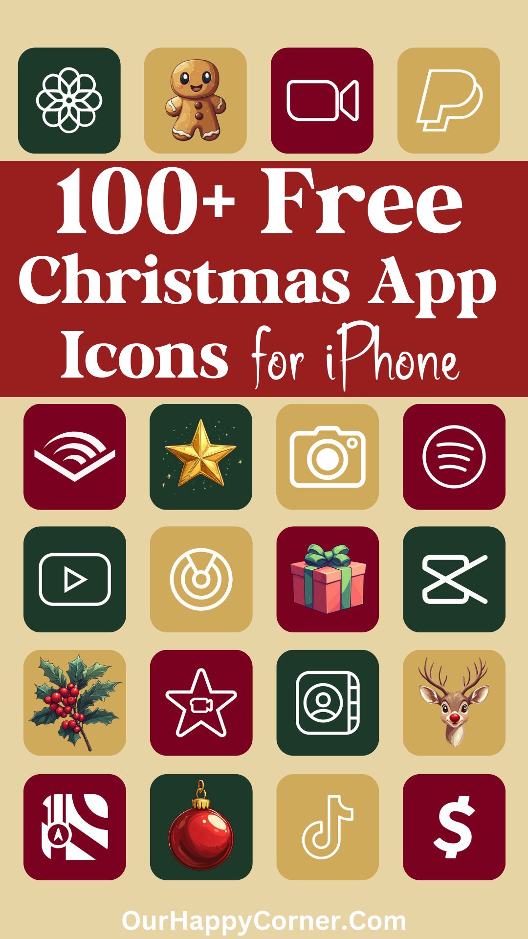 100 Free Christmas App Icons For Your iPhone - Our Happy Corner