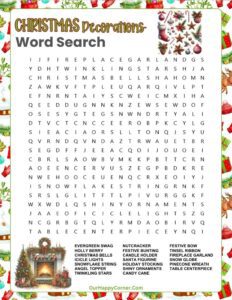 Free Christmas Word Search Puzzles for Holiday Fun - Our Happy Corner