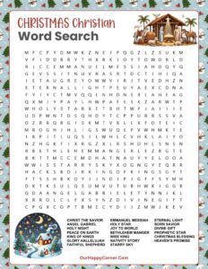 Free Christmas Word Search Puzzles for Holiday Fun - Our Happy Corner