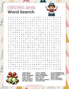 Free Christmas Word Search Puzzles for Holiday Fun - Our Happy Corner