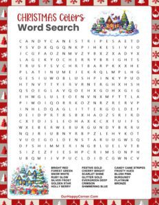 Free Christmas Word Search Puzzles for Holiday Fun - Our Happy Corner