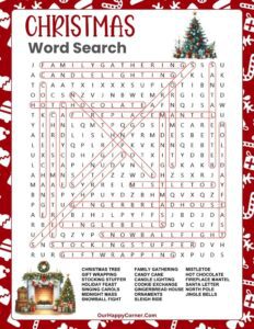 Free Christmas Word Search Puzzles for Holiday Fun - Our Happy Corner