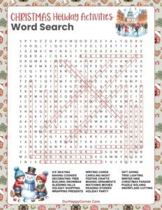 Free Christmas Word Search Puzzles for Holiday Fun - Our Happy Corner