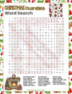 Free Christmas Word Search Puzzles for Holiday Fun - Our Happy Corner