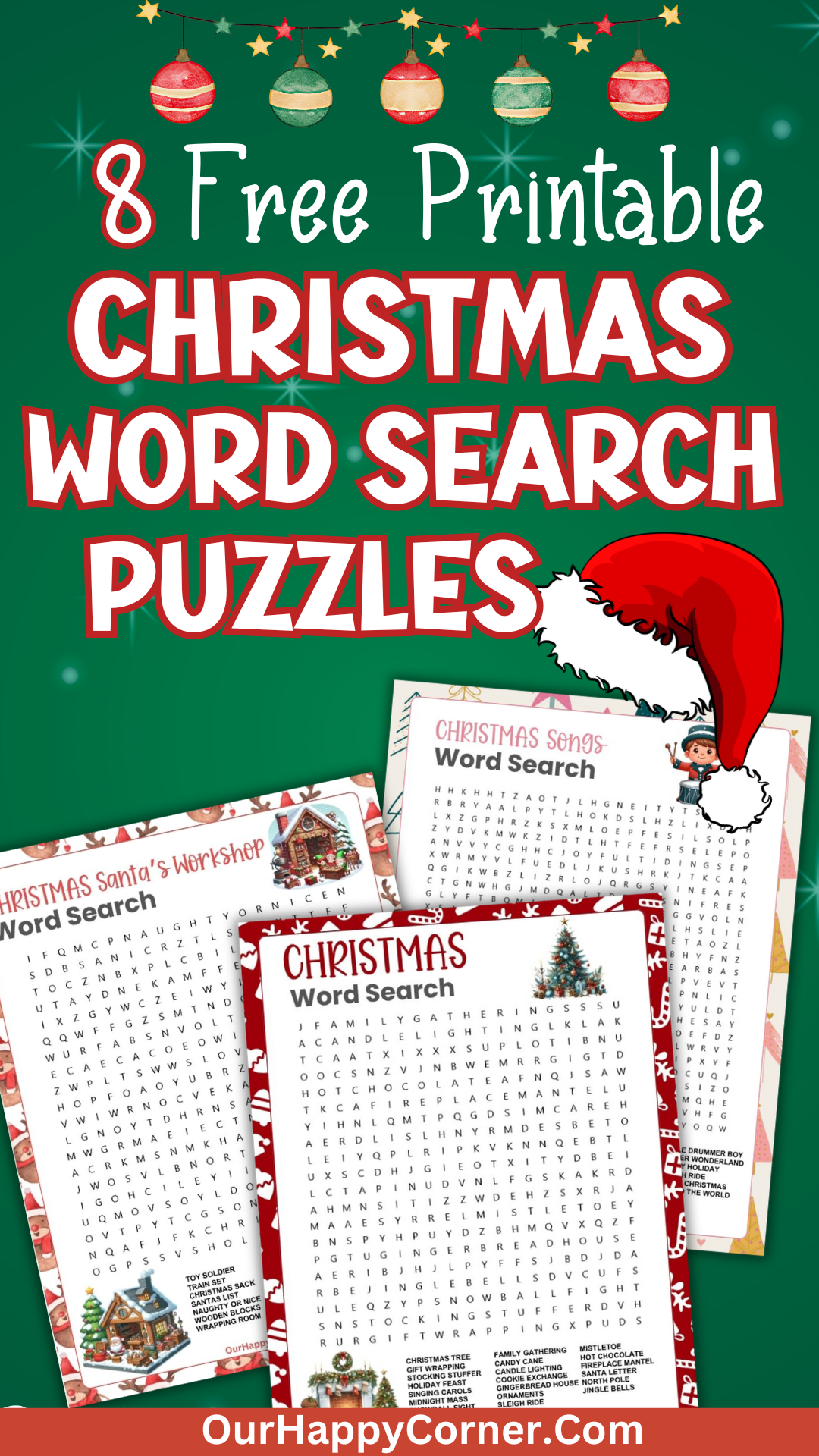 Free Christmas Word Search Puzzles for Holiday Fun - Our Happy Corner