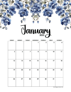 January 2025 Calendar Free Printables - Our Happy Corner