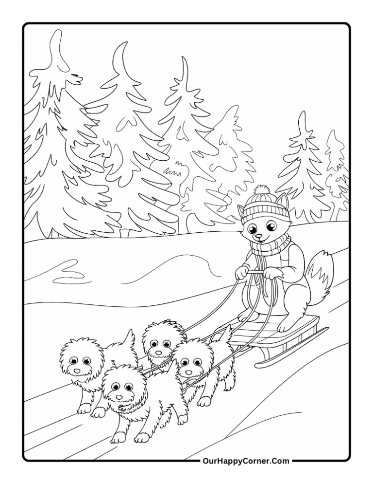 Winter Coloring Pages Free Printable - Our Happy Corner