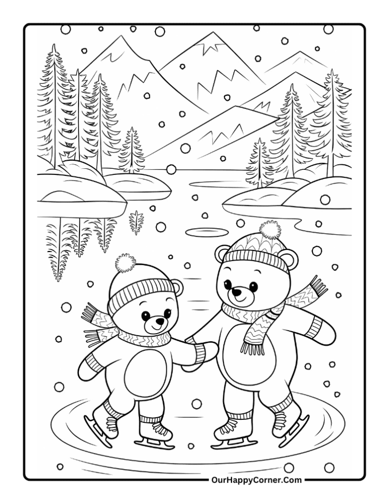 Winter Coloring Pages Free Printable - Our Happy Corner