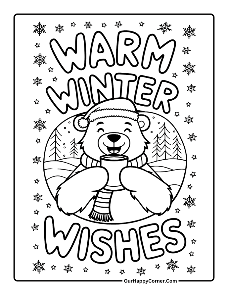Winter Coloring Pages Free Printable - Our Happy Corner