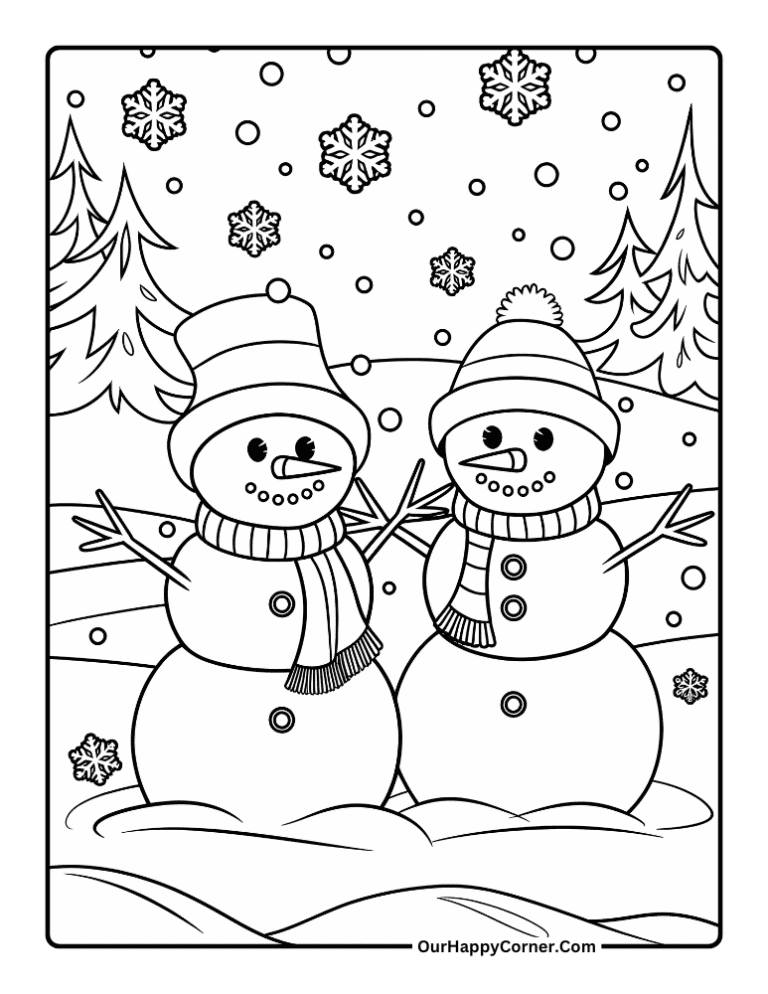 Winter Coloring Pages Free Printable - Our Happy Corner