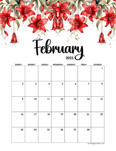 Printable February 2025 Calendar - Our Happy Corner
