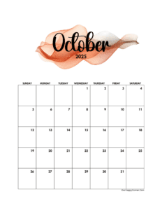 Free Printable Monthly Calendars 2025 - Our Happy Corner