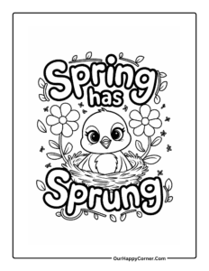 Free Printable Spring Coloring Pages For Kids - Our Happy Corner