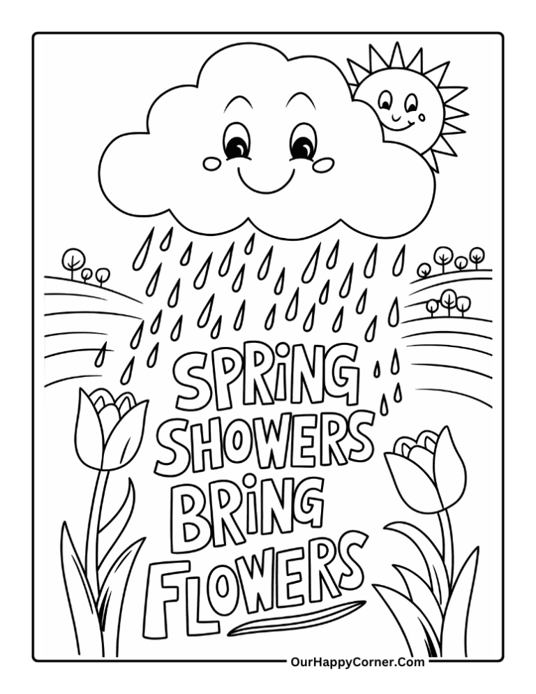 Free Printable Spring Coloring Pages For Kids - Our Happy Corner