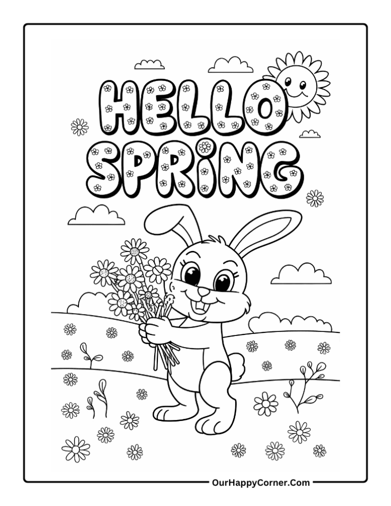 Free Printable Spring Coloring Pages For Kids - Our Happy Corner