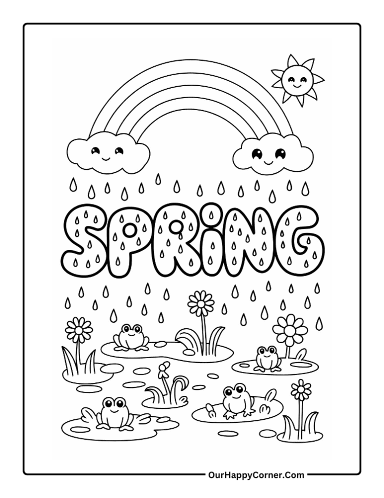 Free Printable Spring Coloring Pages For Kids - Our Happy Corner