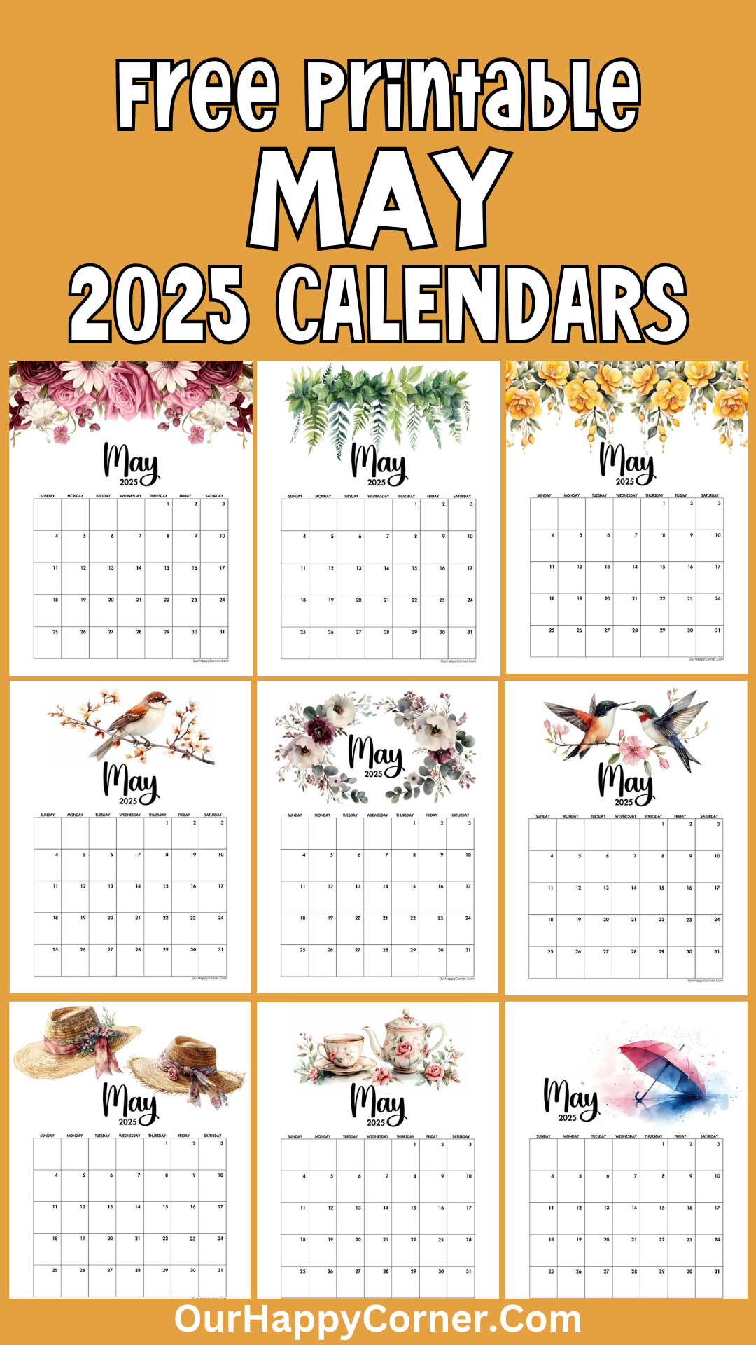 Free Printable May 2025 Calendar - Our Happy Corner