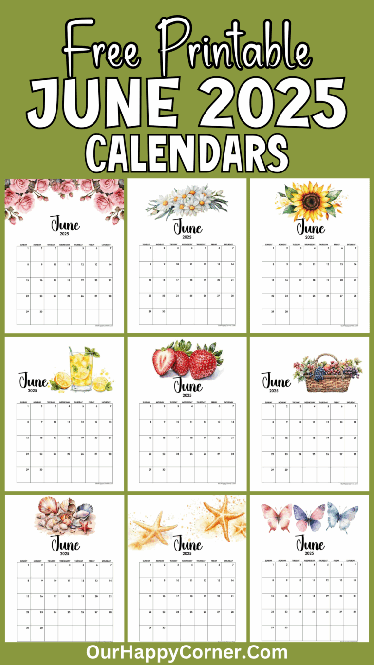 Free Printable June 2025 Calendar - Our Happy Corner