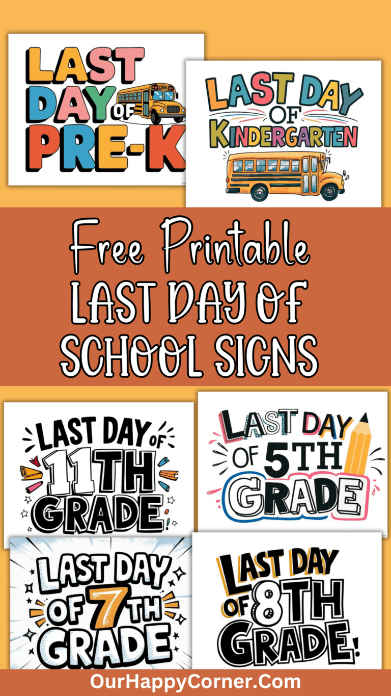 Last Day of School Sign Free Printable - Our Happy Corner