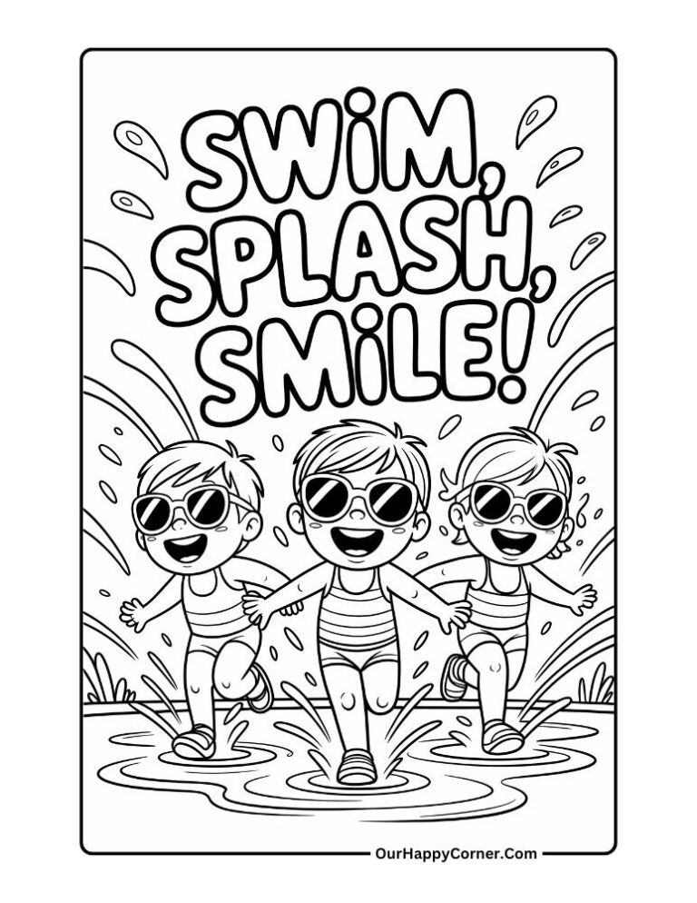 Free Summer Coloring Pages for Kids - Our Happy Corner